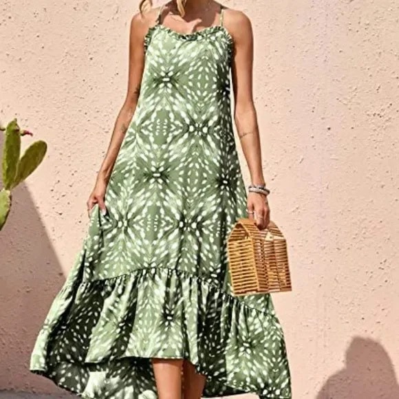 Dresses | Green Patterned Womens Dress | Poshmark